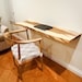 Live Edge Floating Desk Maple Computer Desk Metal Legs Maple or Walnut ...