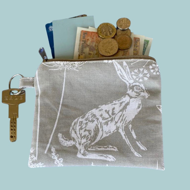 Coin Purse Fabric Zipper Bag 100% Cotton Keychain Pouches - Etsy