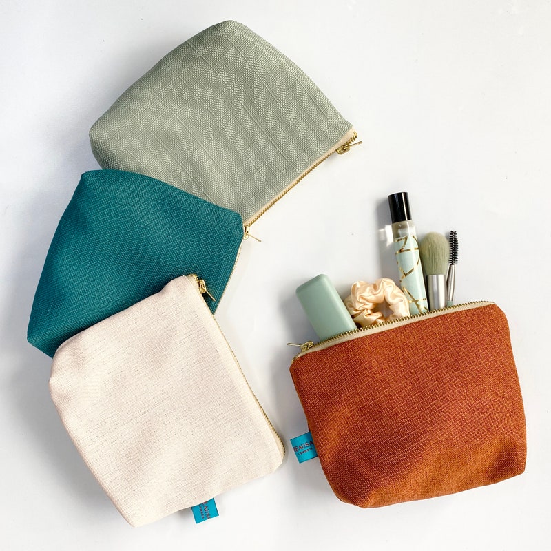 Linen Cosmetic Bag - Etsy