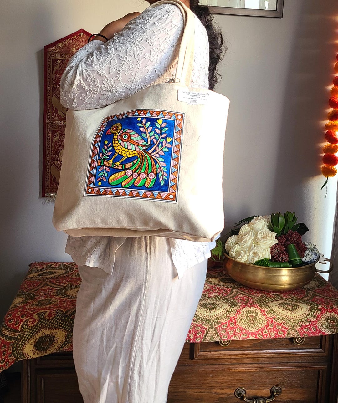 Hand Painted Bags, Canvas Tote Bags, Pattachitra Hand Painting Bags ...