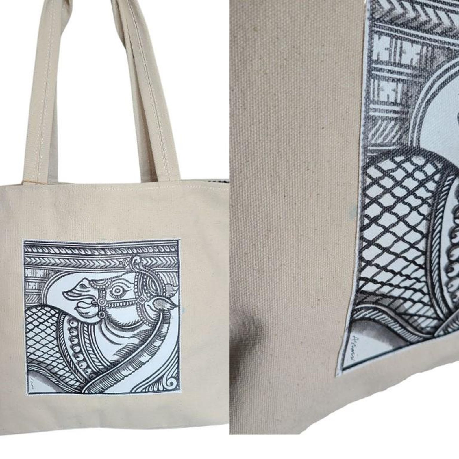 Hand Painted Bags, Canvas Tote Bags, Pattachitra Hand Painting Bags ...