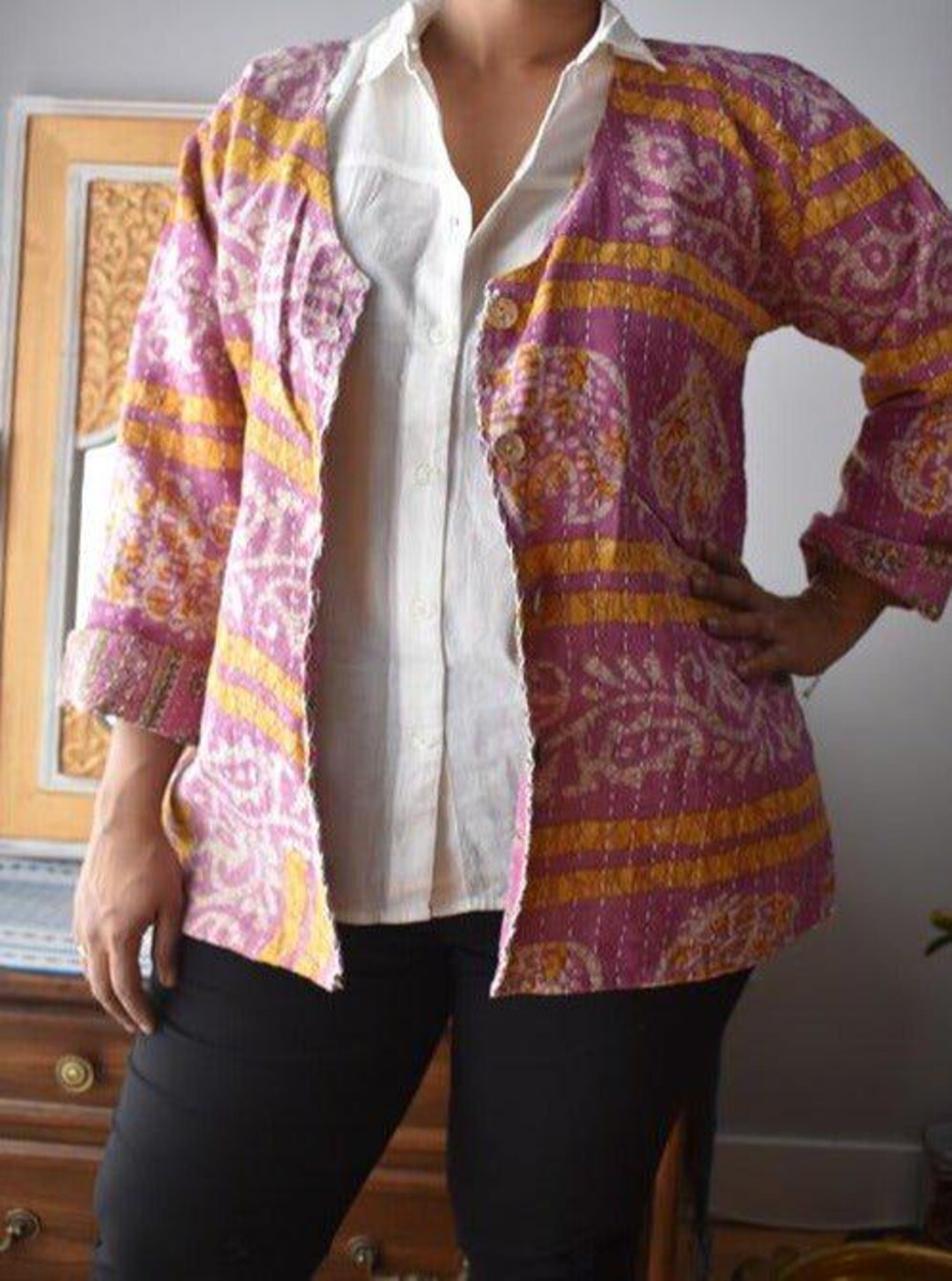 Vintage Thrift Kantha Jacket: Sustainable Outerwear From Upcycled ...