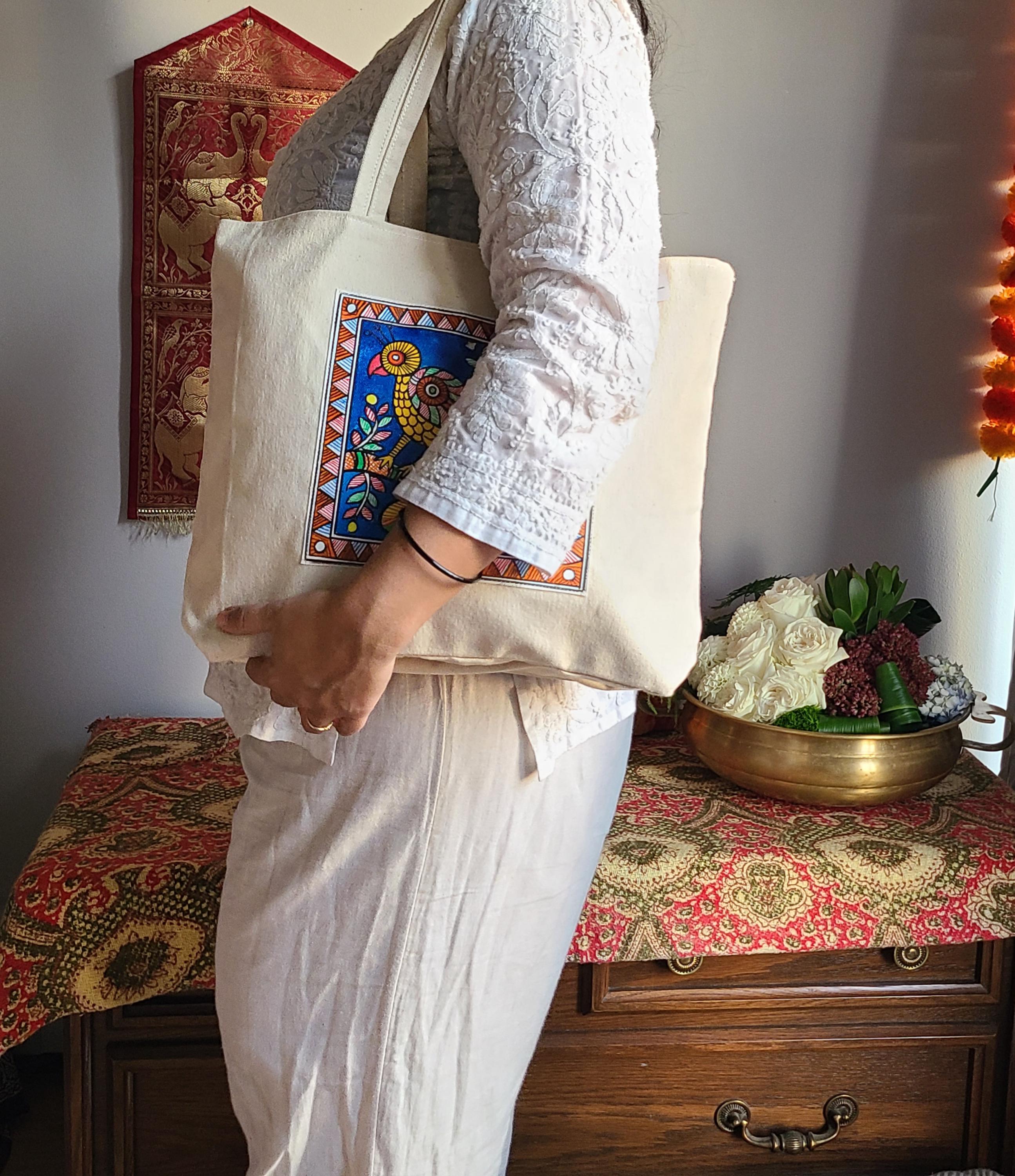Hand Painted Bags, Canvas Tote Bags, Pattachitra Hand Painting Bags ...