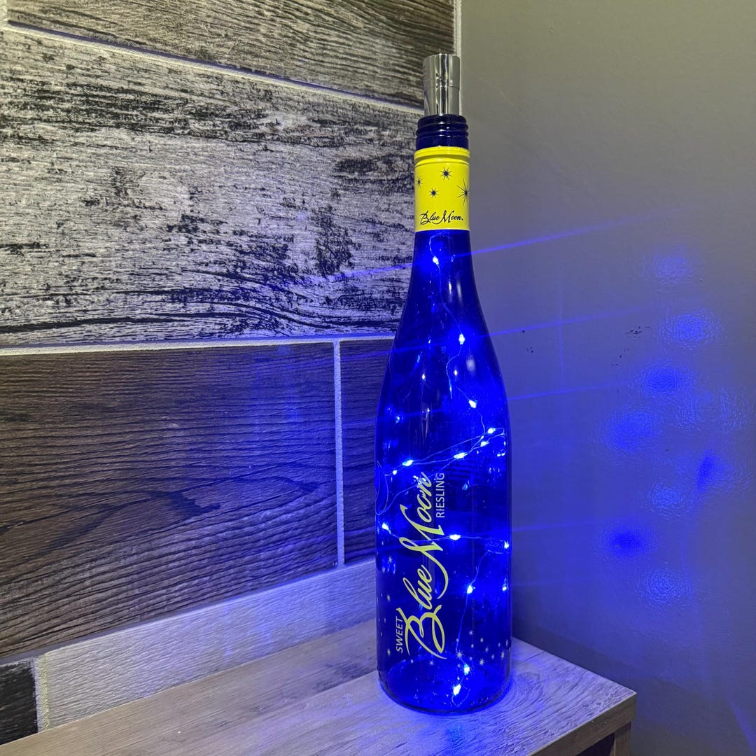 Blue Moon Light-up Wine Bottle - Etsy