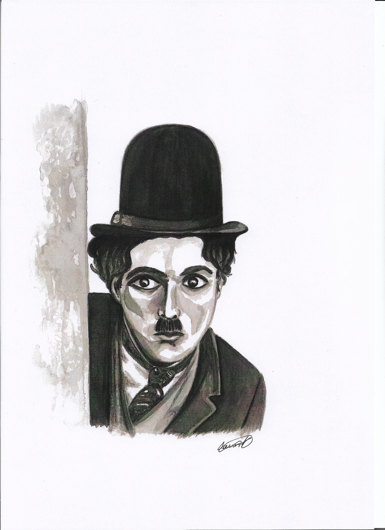 Charlie Chaplin Artwork Print Watercolor Painting Minimalist - Etsy