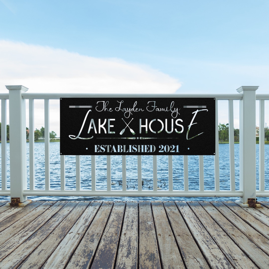 Lake House Welcome Sign, Steel Sign, Lake House Sign, Personalized ...