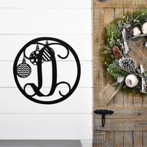 Ornament Monogram Custom Outdoor Sign ~ Christmas Door Hanger ...