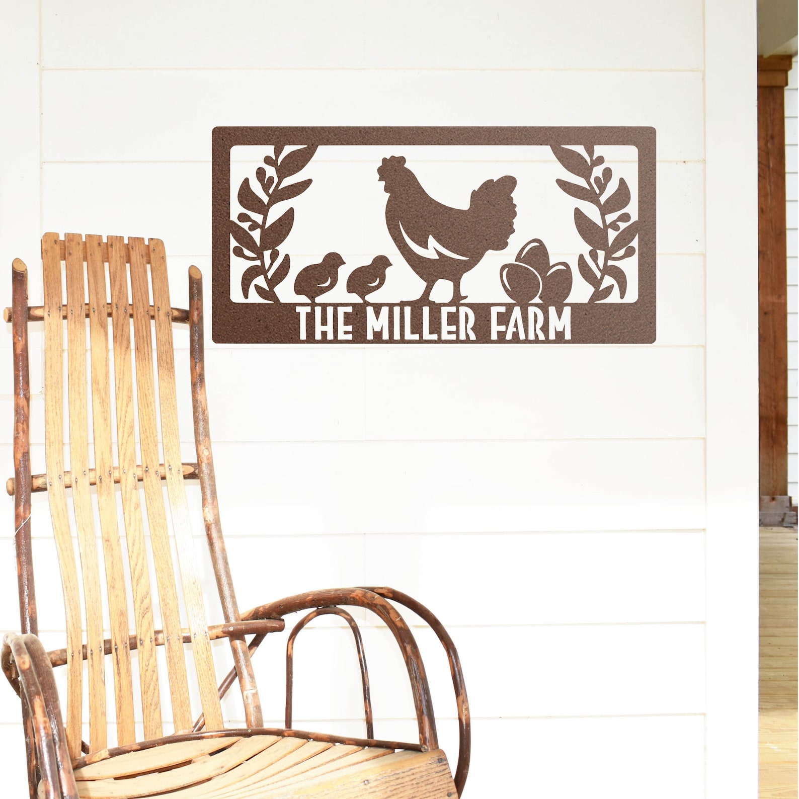 Monogram Chicken Farm Sign Metal Porch Sign Metal Gate | Etsy