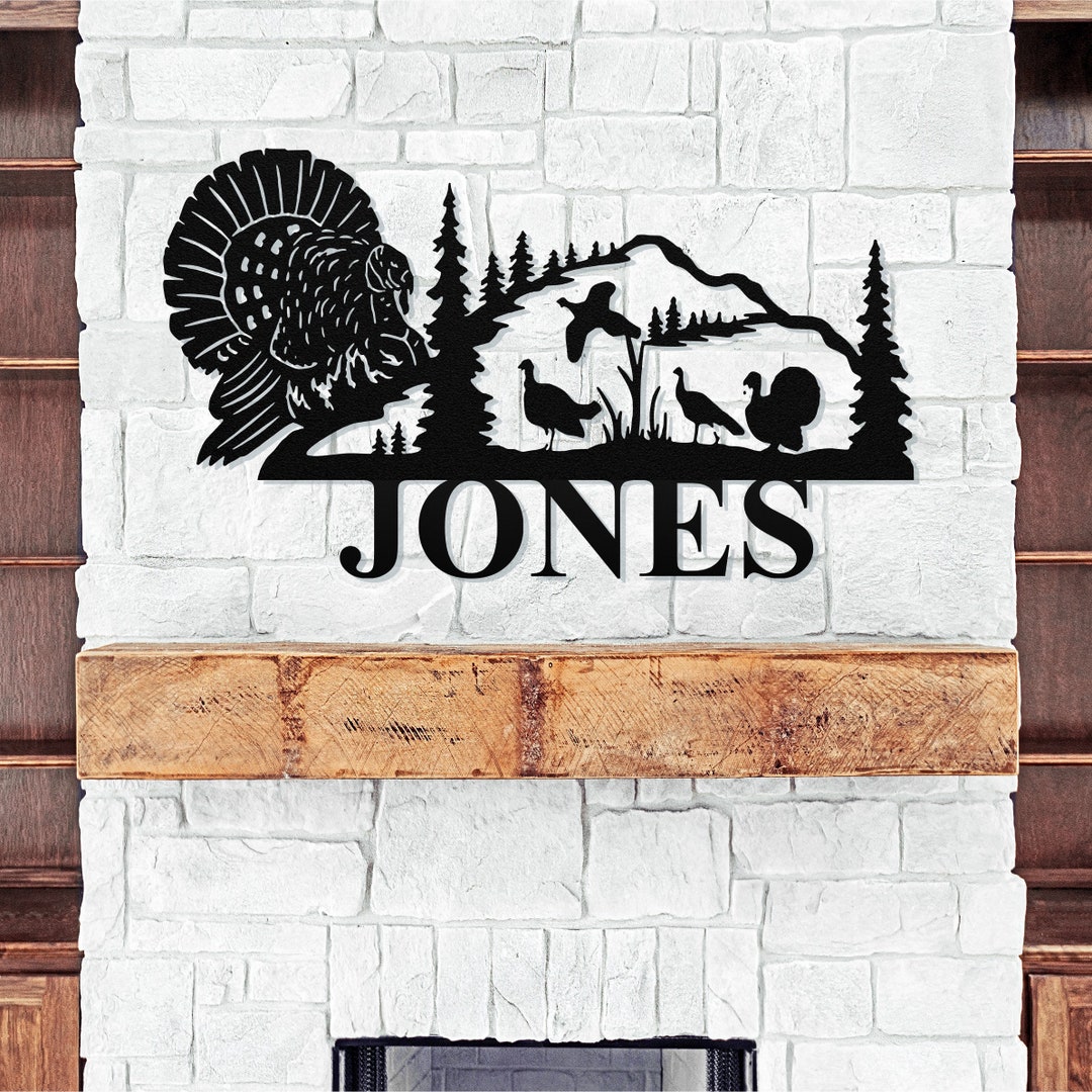 Turkey Hunting Name Sign ~ Metal Porch Sign | Outdoor Sign | Front Door ...