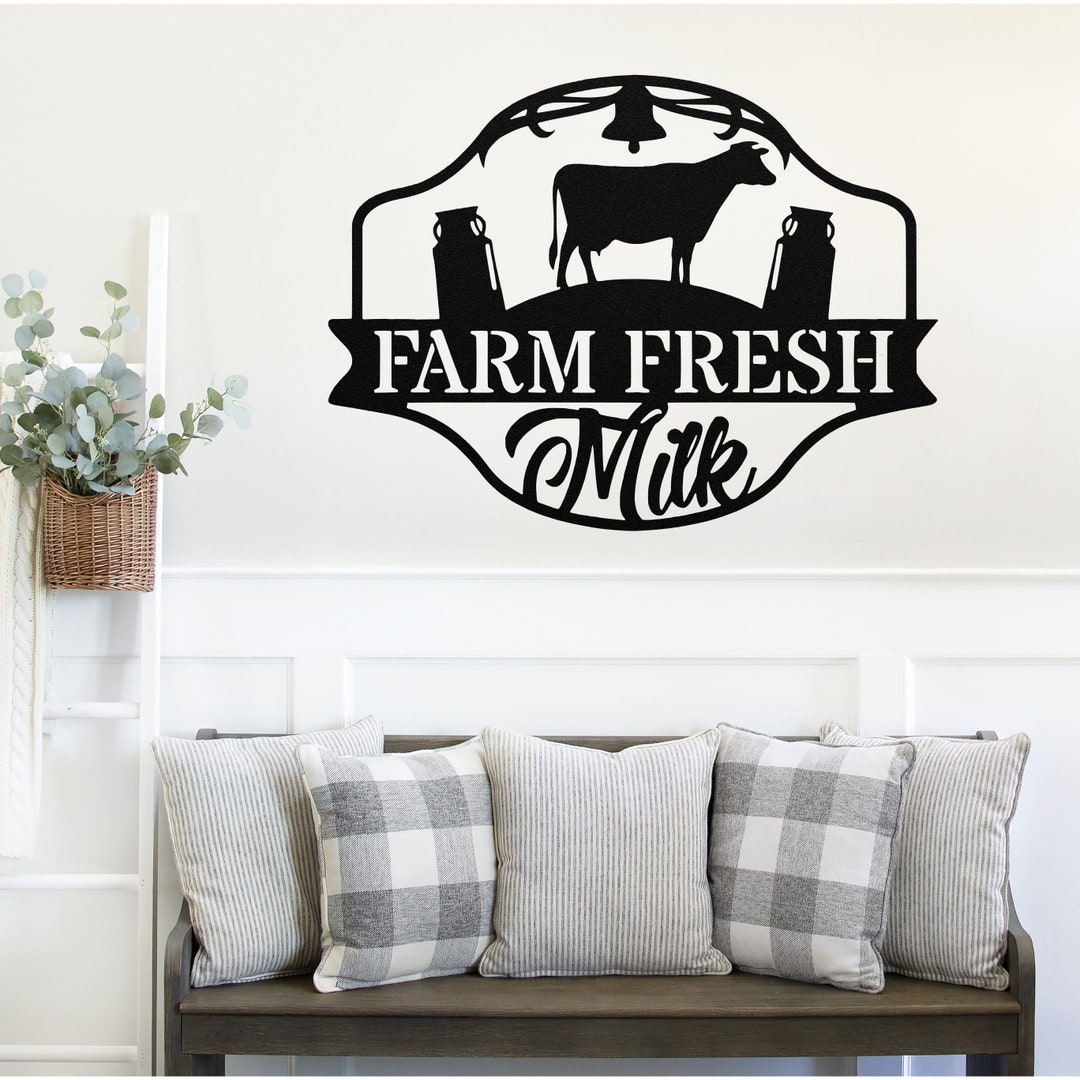 Farm Fresh Milk Sign ~ Metal Porch Sign | Metal Gate Sign | Farm ...