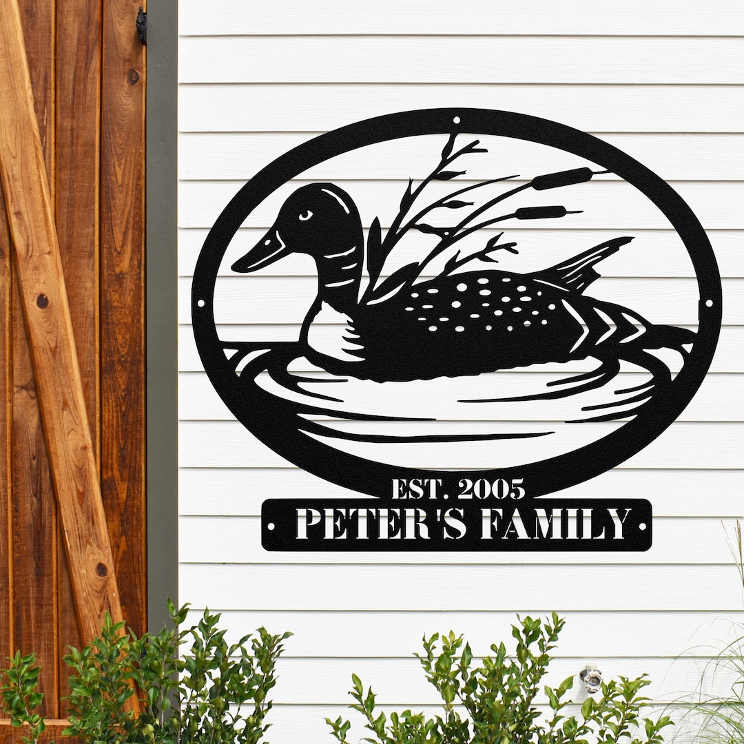 Custom Duck Name Sign ~ Metal Porch Sign - Outdoor Sign - Front Door ...