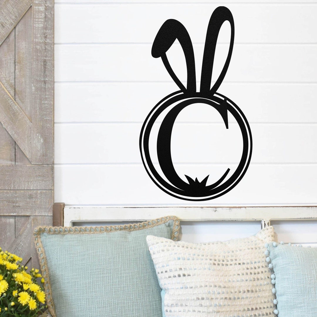 Custom Easter Bunny Ears Sign ~ Metal Porch Sign | Front Door Sign ...