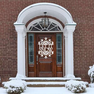 Let It Snow Snowflake Sign ~ Christmas Door Hanger, Personalized ...