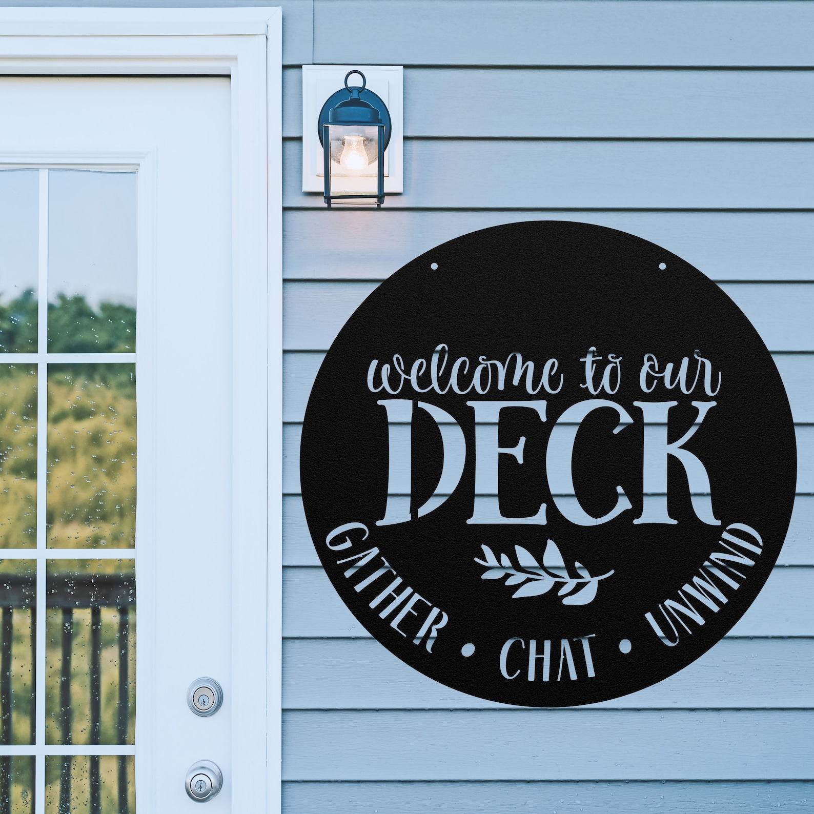 Welcome to Our Deck ~ Metal Porch Sign - Outdoor Sign - Front Door Sign ...