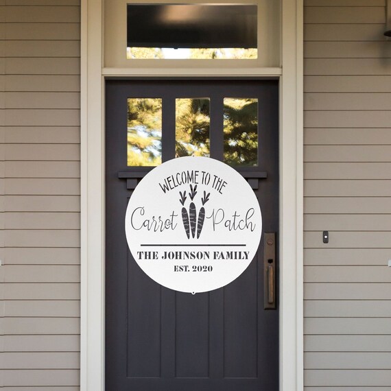 Custom Carrot Patch Sign Metal Porch Sign Front Door Sign | Etsy