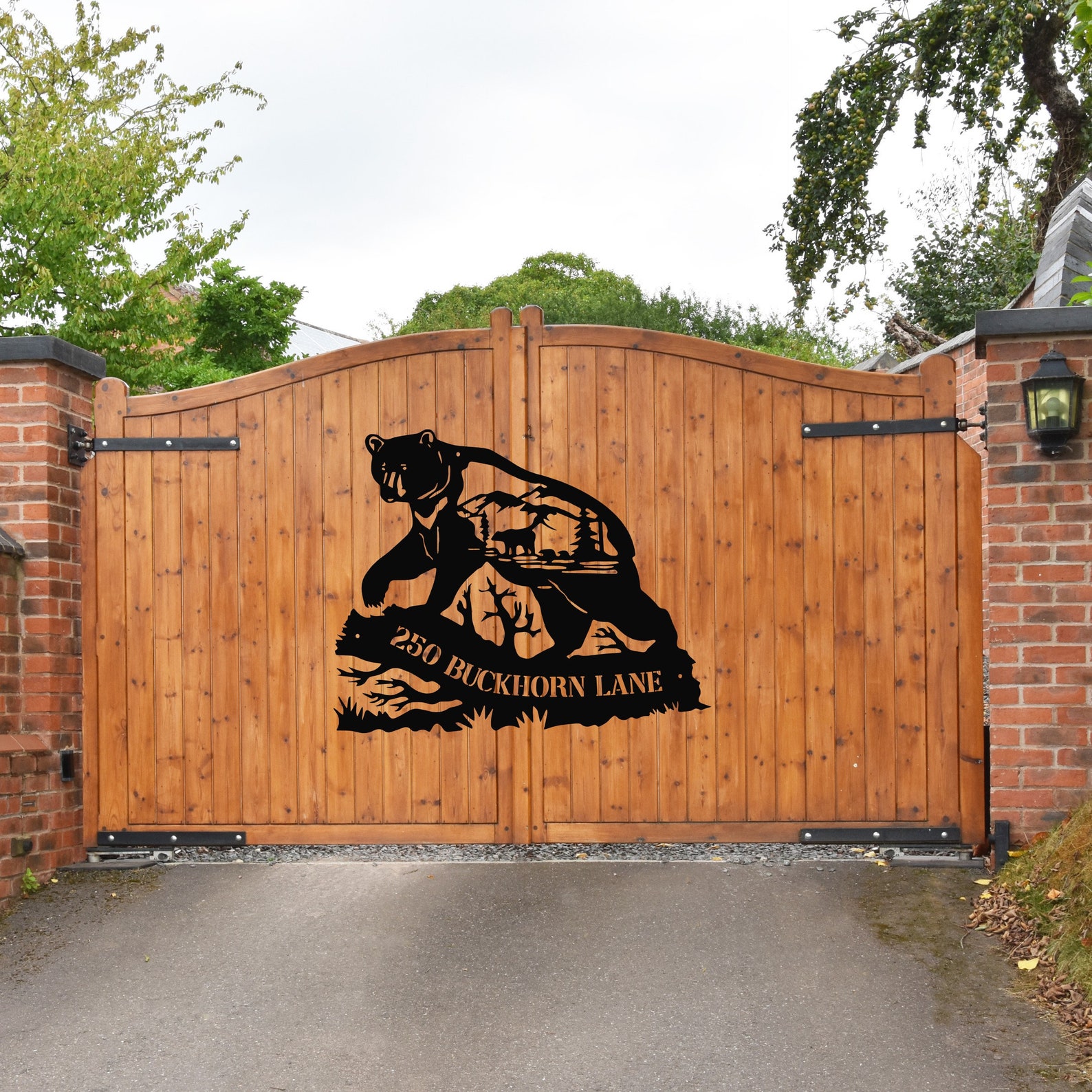 Bear Home Address Sign Metal Porch Sign Outdoor Sign - Etsy