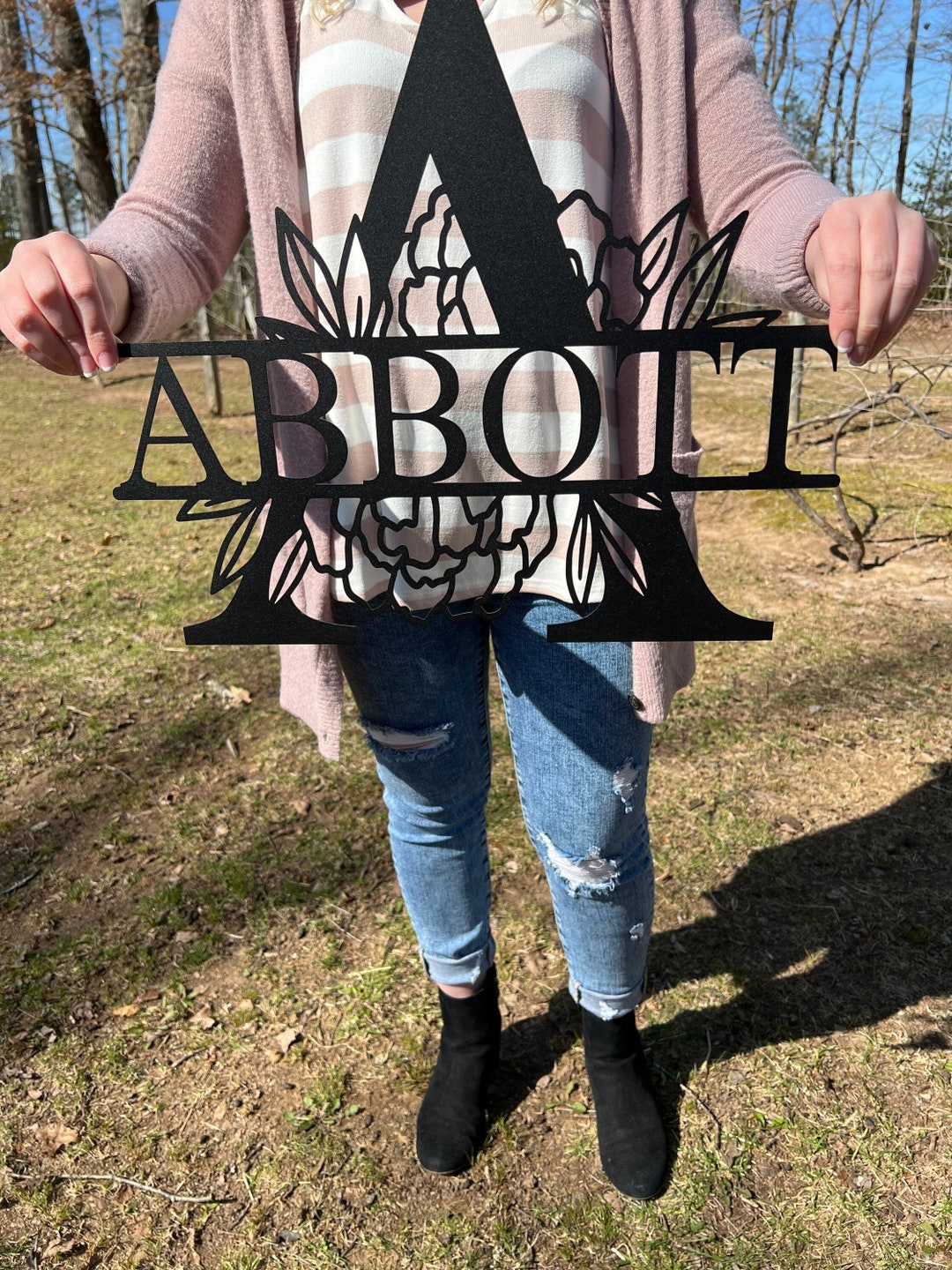 Custom Metal Signs Monogram Wall Decor Metal Wall Art Last Name Sign ...