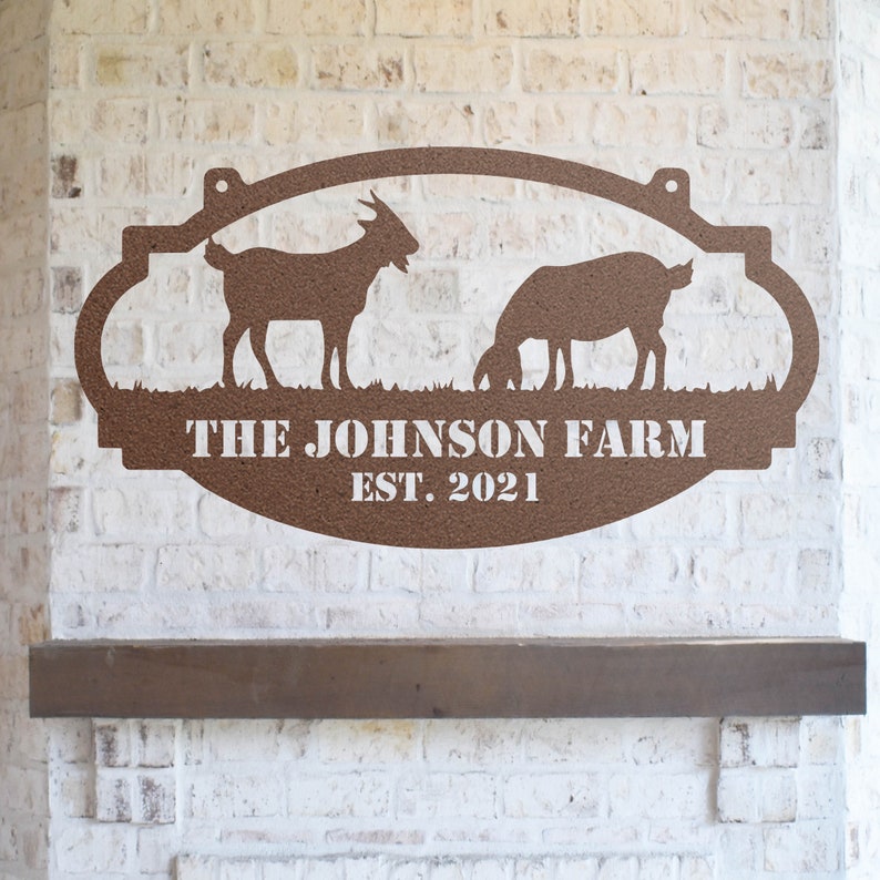 Goat Custom Farm Welcome Sign ~ Metal Porch Sign | Metal Gate Sign ...