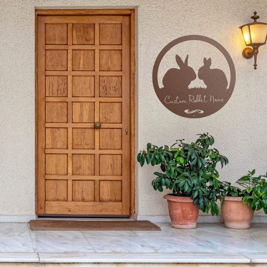 Custom Bunny Rabbit Sign ~ Outdoor Metal Sign, Door Hanger Sign, Bunny ...