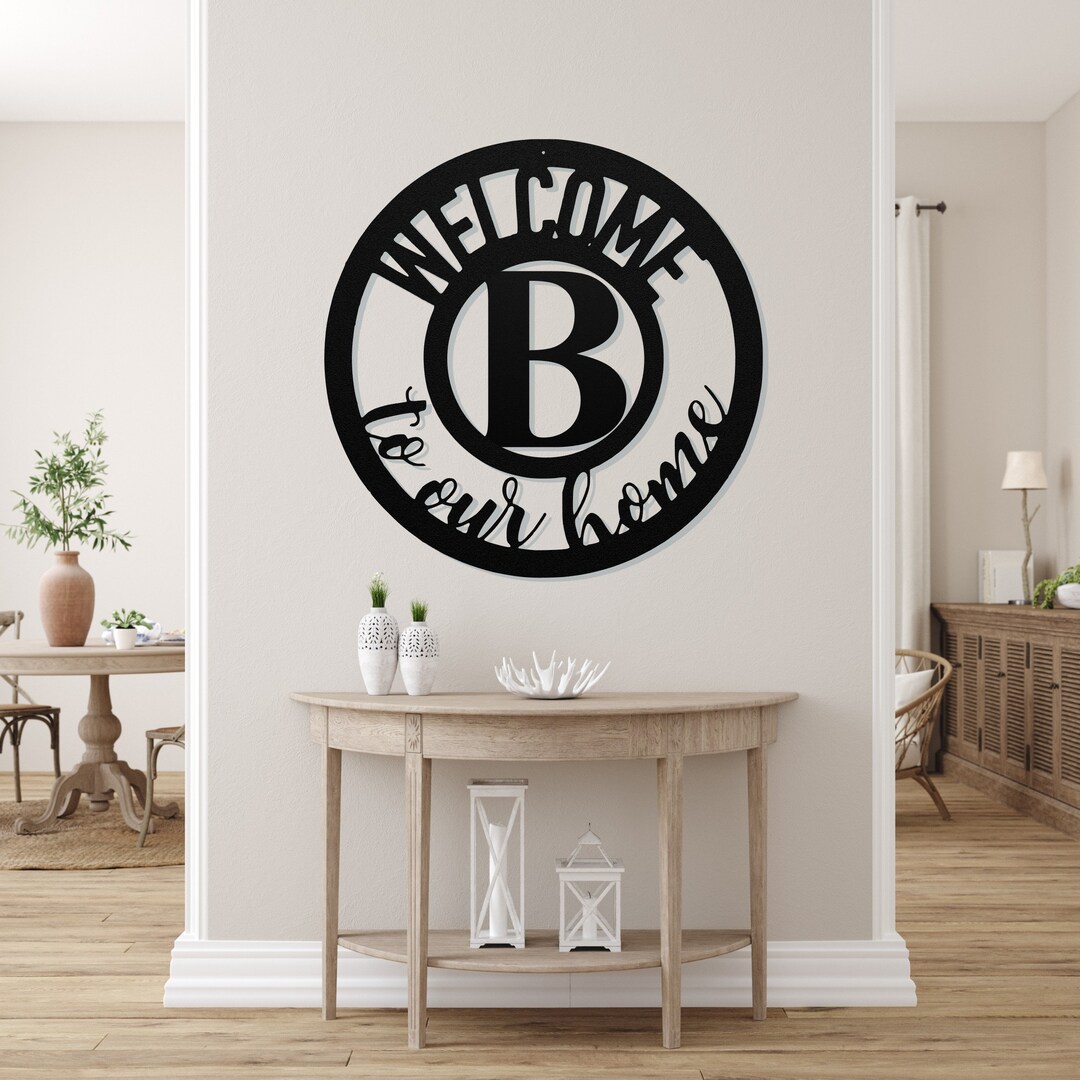 Welcome Family Monogram Sign ~ Metal Porch Sign, Custom Family Home ...