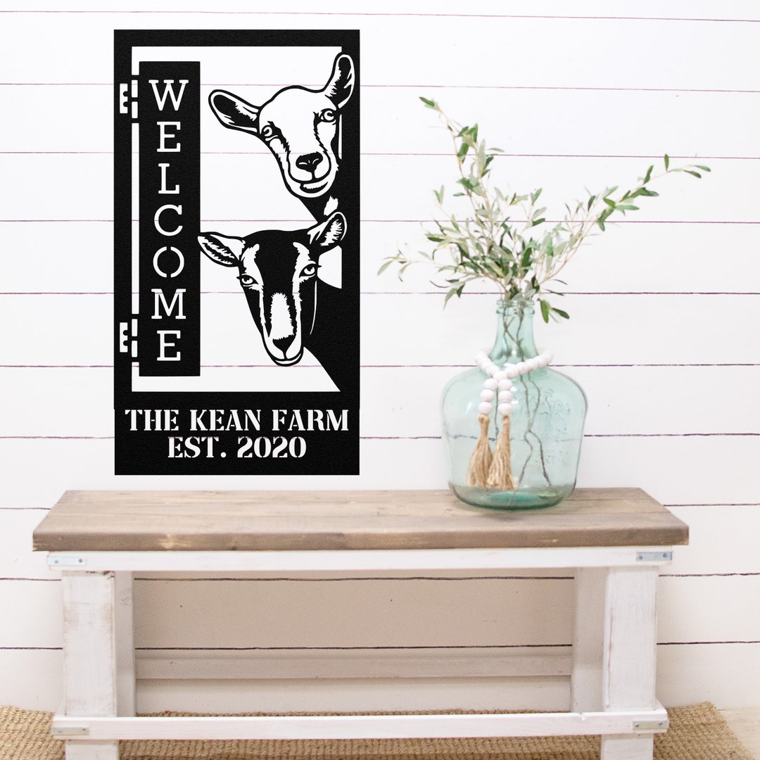 Custom Goat Farm Welcome Sign ~ Metal Porch Sign | Metal Gate Sign ...