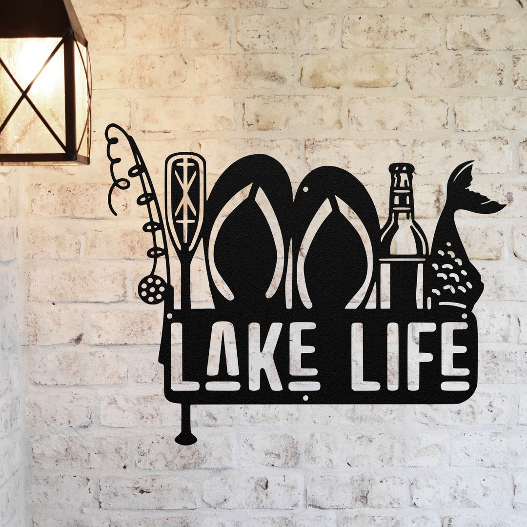 Lake Life Sign ~ Metal Porch Sign - Outdoor Sign - Front Door Sign ...