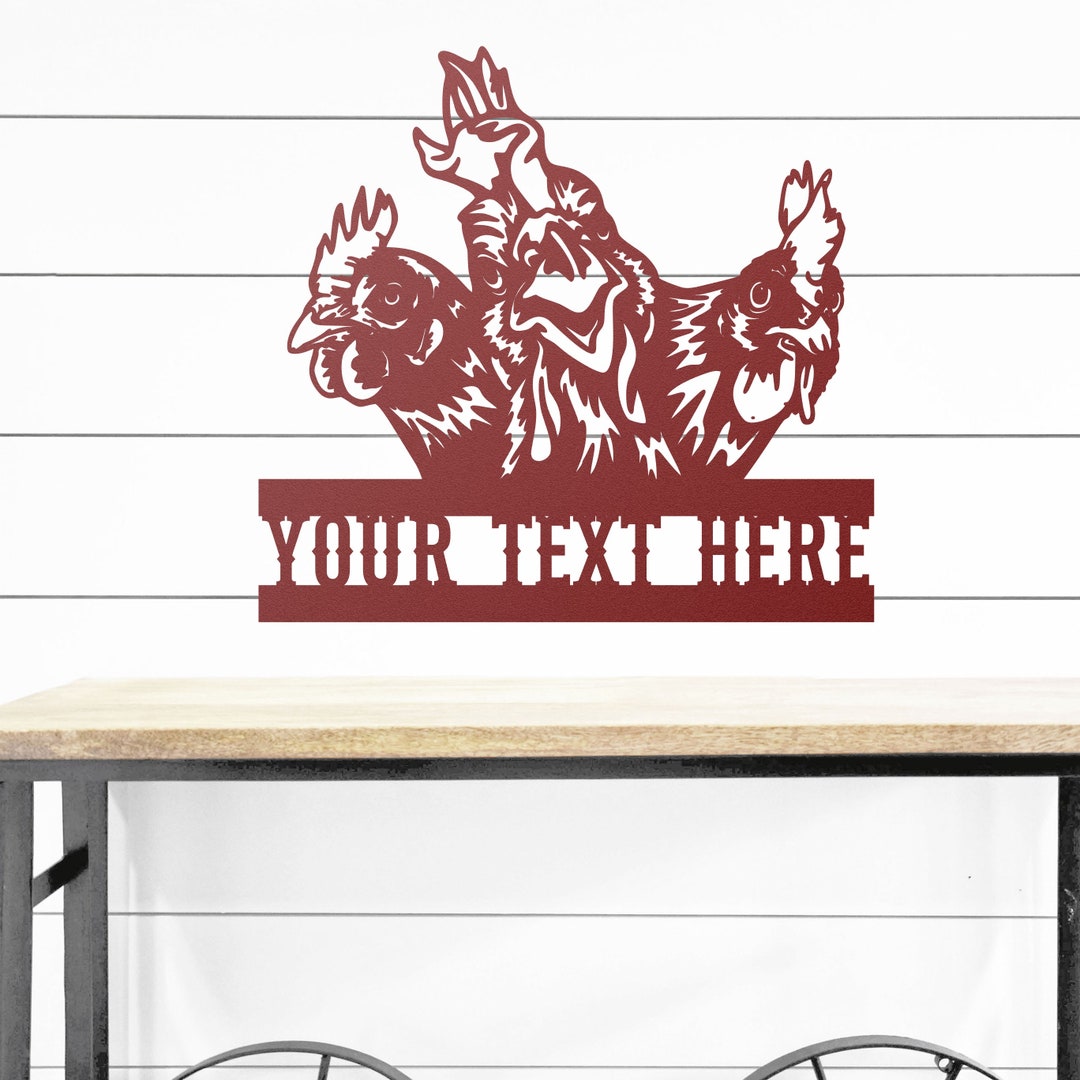 Silly Chicken Metal Sign - Metal Porch Sign | Personalized Metal Sign ...