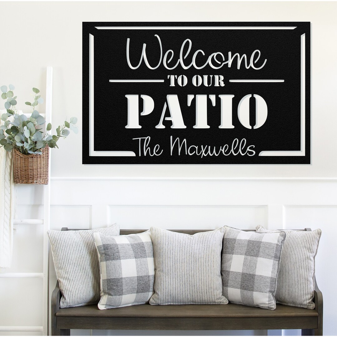 Custom Family Patio Sign ~ Metal Porch Sign | Outdoor Sign | Front Door ...