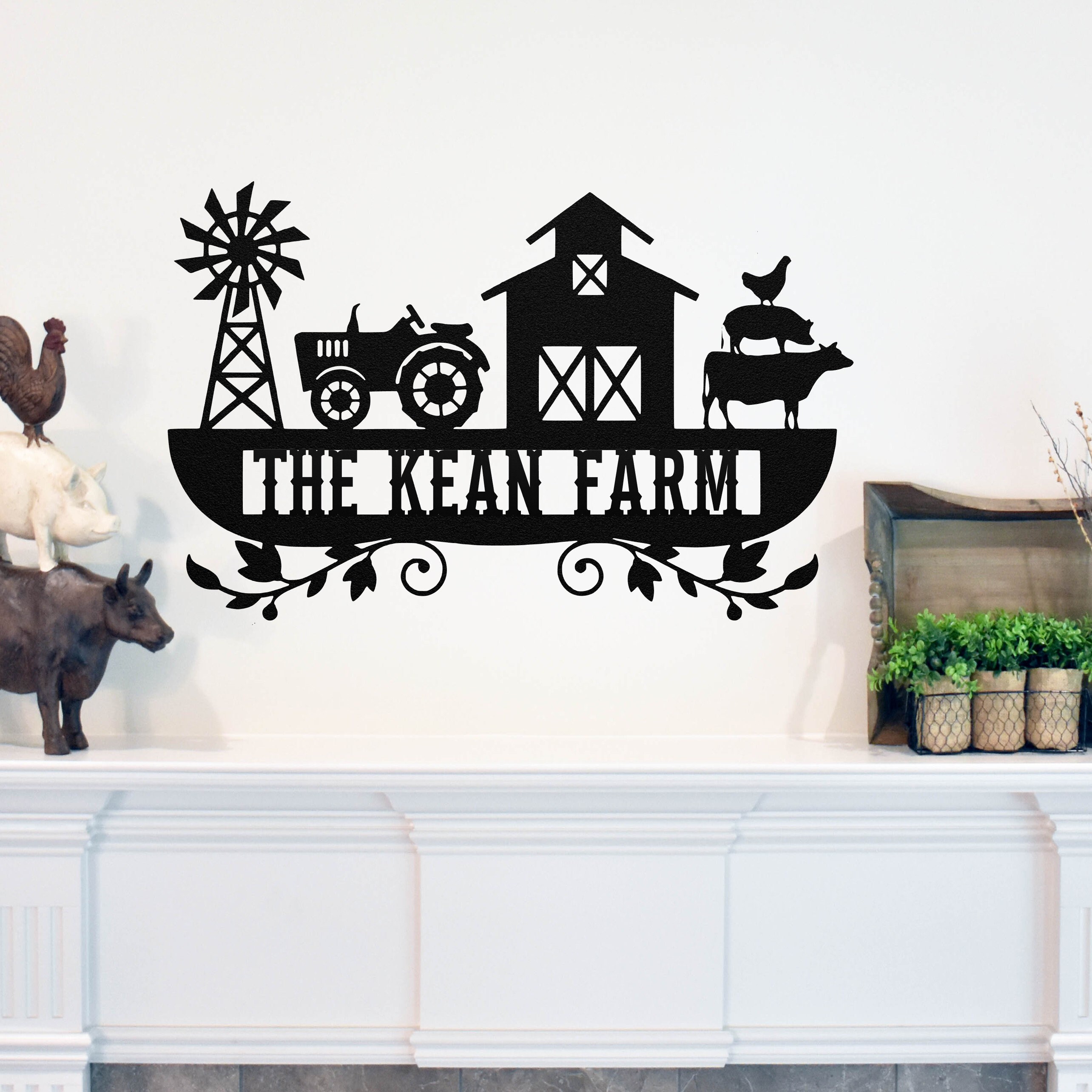 Farm Monogram Gate Sign Metal Porch Sign Metal Gate Sign - Etsy