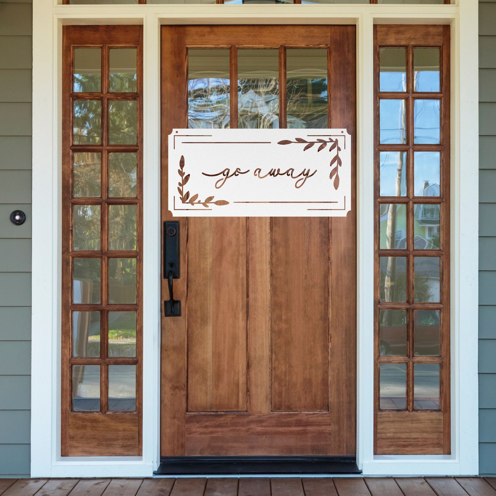 Go Away Outdoor Metal Sign Door Hanger Unwelcome Sign No - Etsy