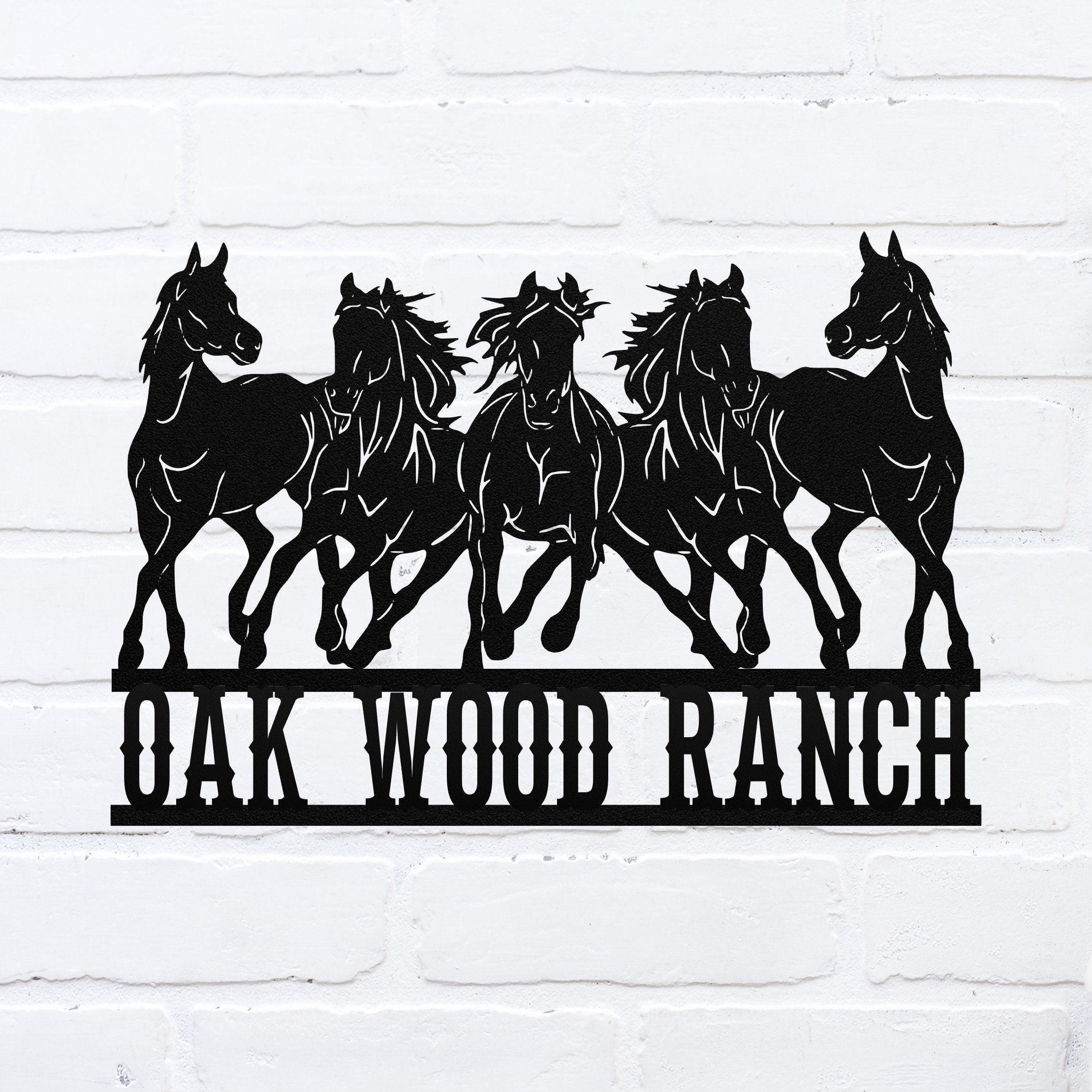 Wild Horses Monogram Sign Metal Porch Sign Metal Gate Sign | Etsy