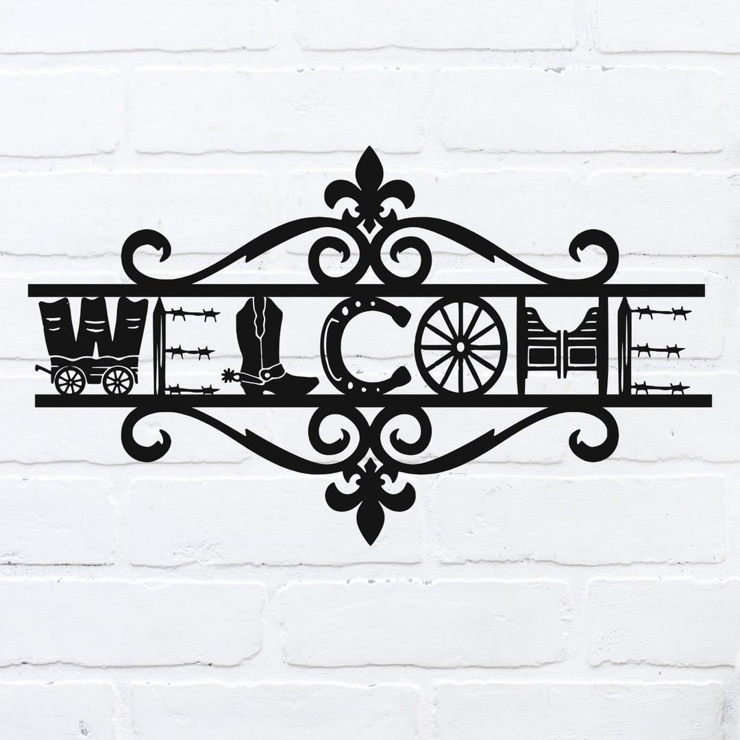Western Welcome ~ Metal Porch Sign | Personalized Metal Sign | Custom ...