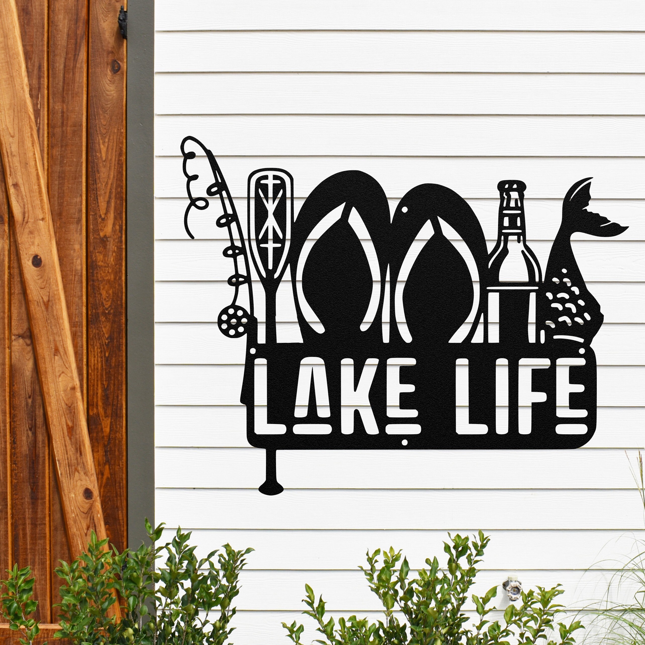 Lake Life Sign Metal Porch Sign Outdoor Sign Front Door | Etsy
