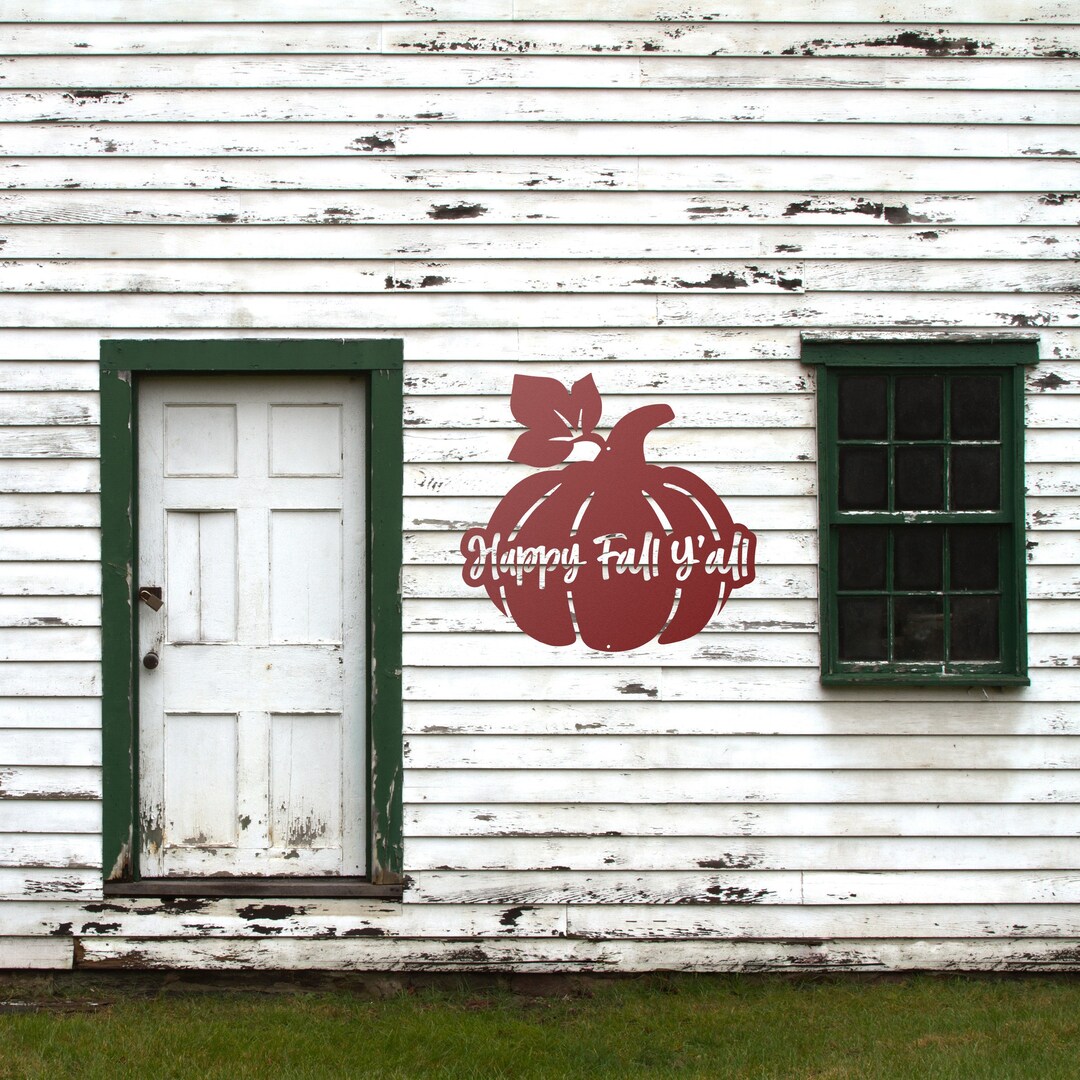 Happy Fall Y'all Steel Sign ~ Metal Porch Sign | Metal Autumn Sign ...