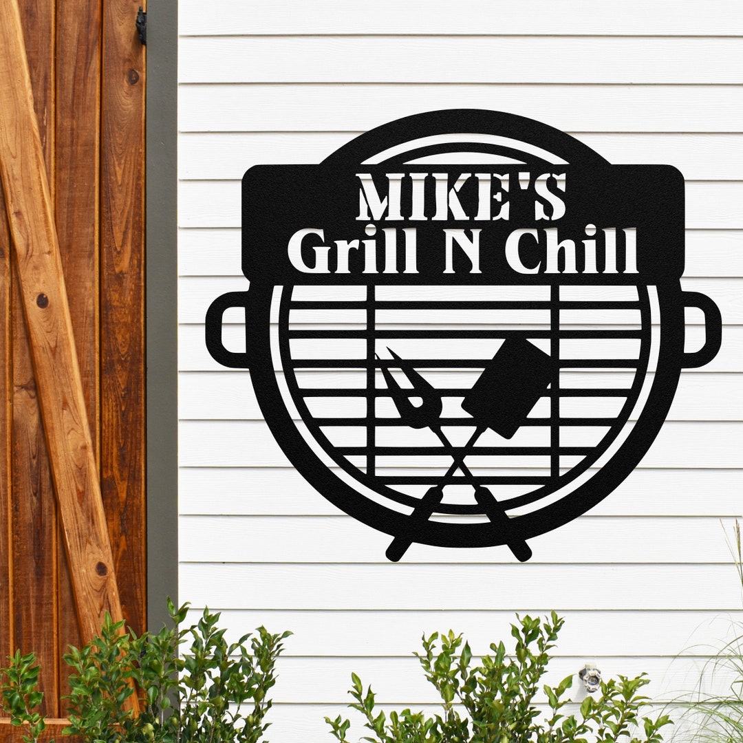 Custom Grill N' Chill Sign ~ Metal Porch Sign | Outdoor Sign | Front ...