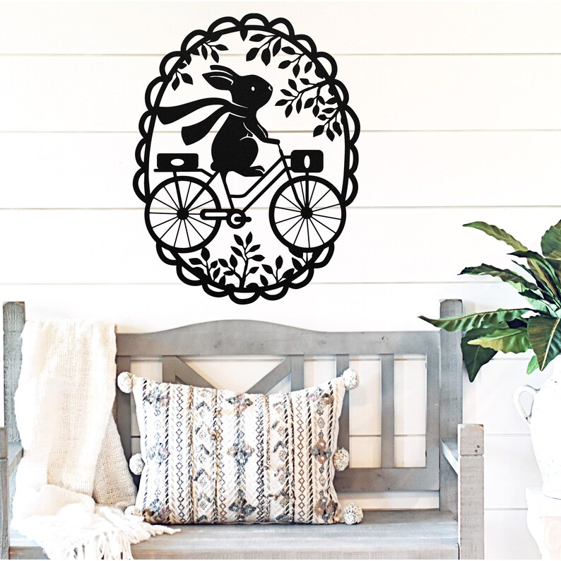 Metal Easter Bunny Sign Metal Porch Sign Front Door Sign | Etsy