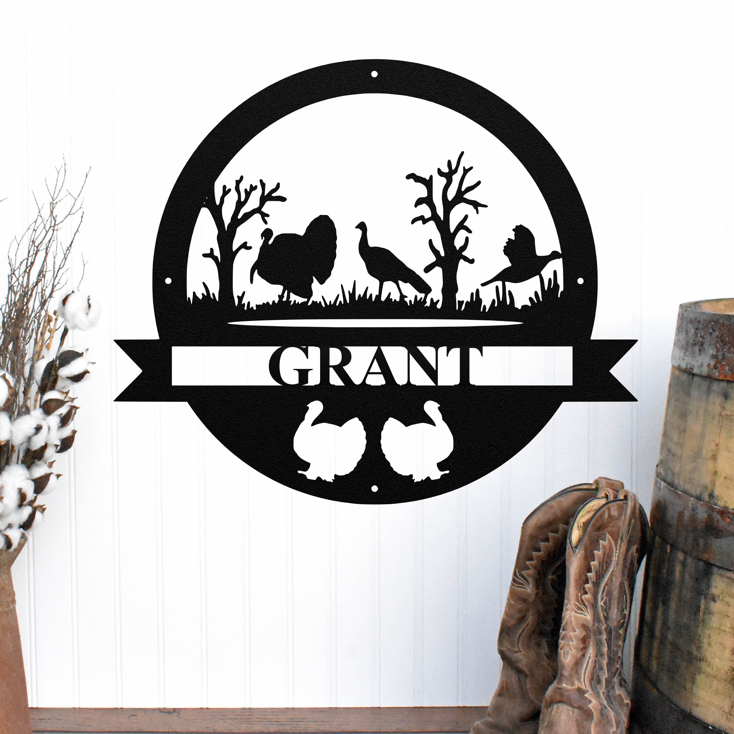 Turkey Hunting Name Sign ~ Metal Porch Sign | Outdoor Sign | Front Door ...