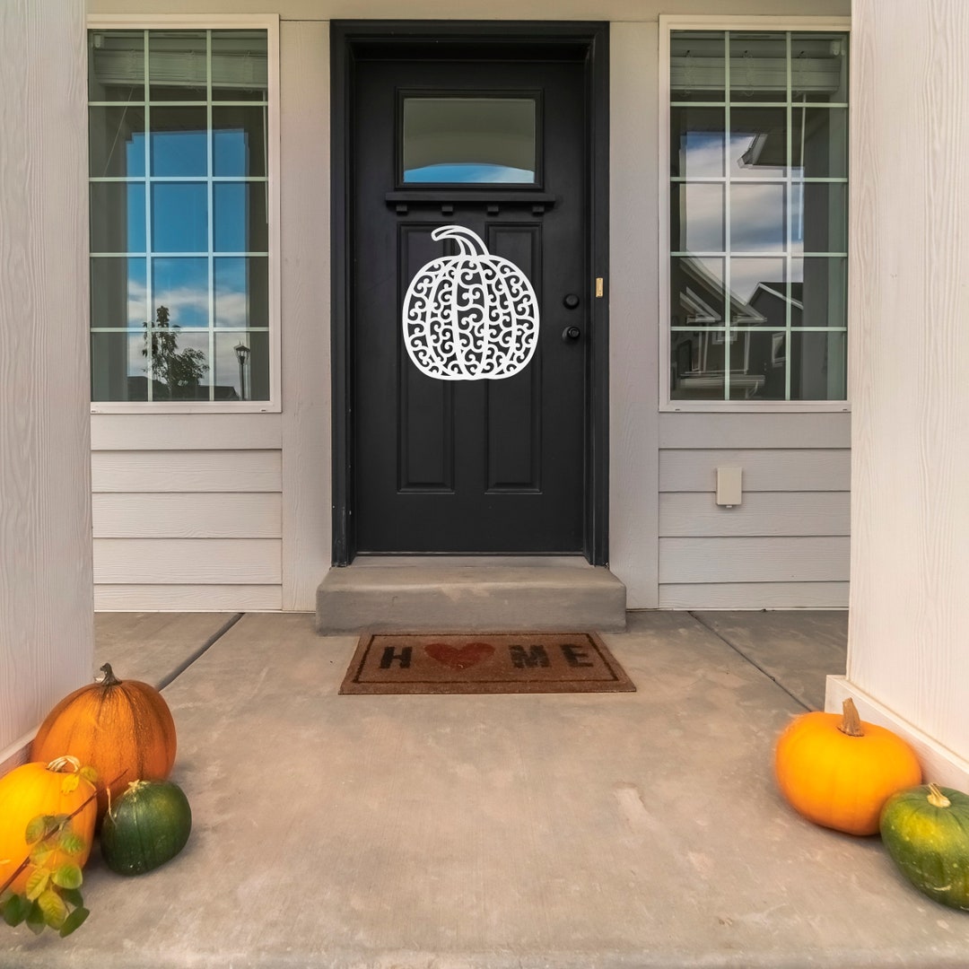 Metal Pumpkin Steel Sign, Metal Porch Sign, Fall Door Hanger, Fall ...