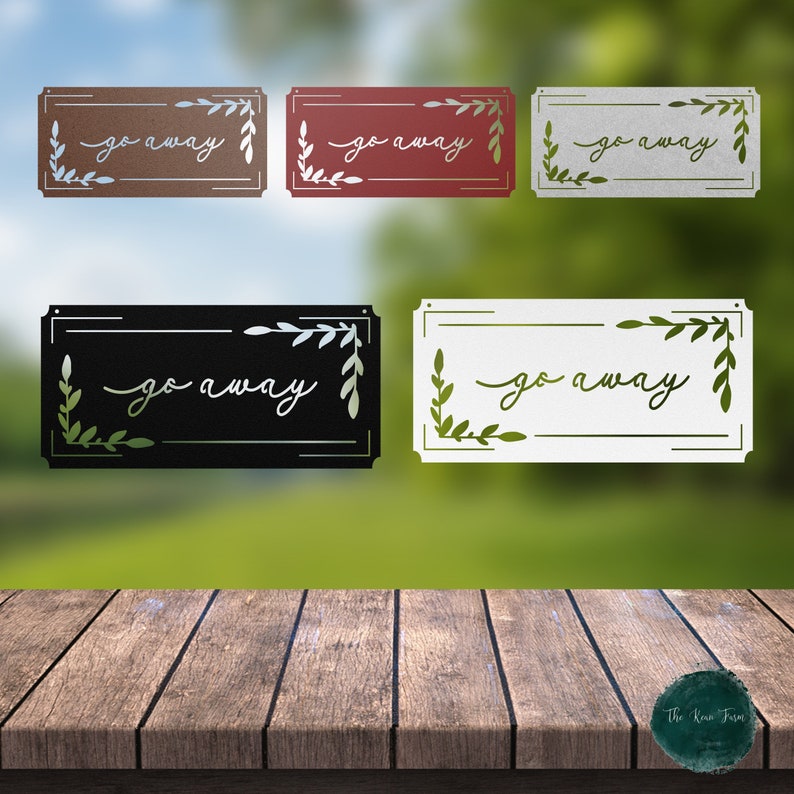 Go Away Outdoor Metal Sign Door Hanger Unwelcome Sign No - Etsy