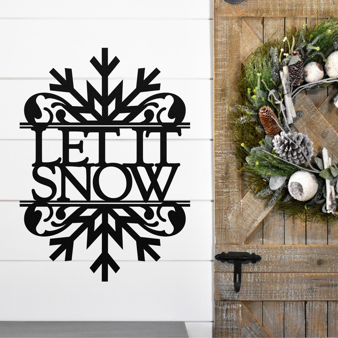 Let It Snow Snowflake Sign ~ Christmas Door Hanger, Personalized ...