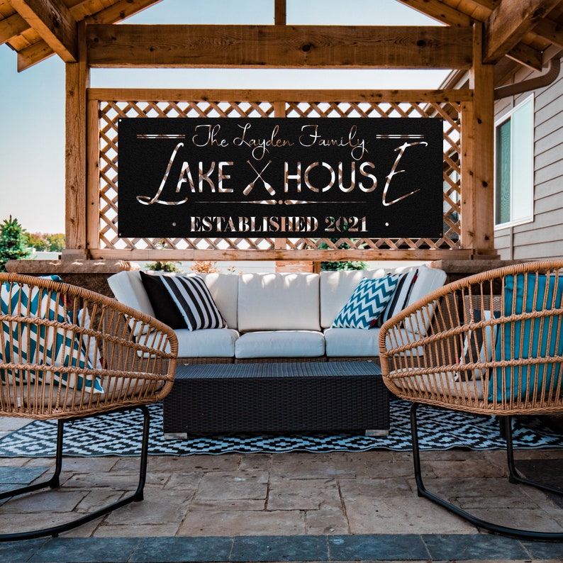 Lake House Welcome Sign, Steel Sign, Lake House Sign, Personalized ...