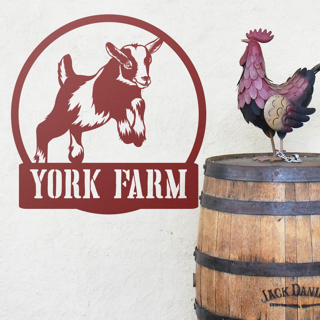 Custom Baby Goat Farm Sign ~ Metal Porch Sign | Metal Gate Sign | Farm ...