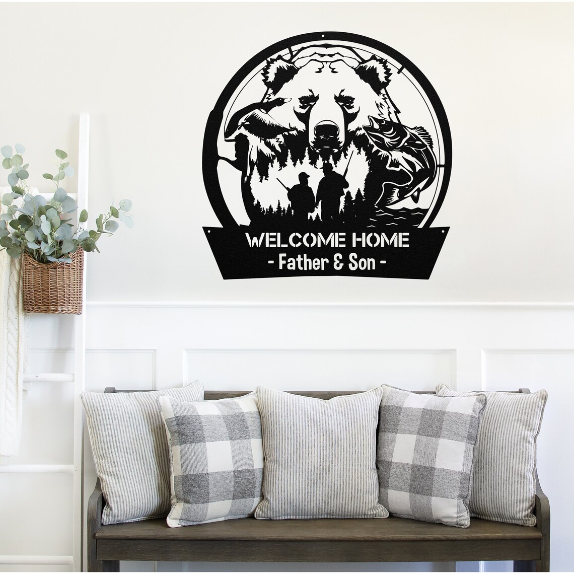 Welcome Home Father & Son Sign Metal Porch Sign Outdoor - Etsy