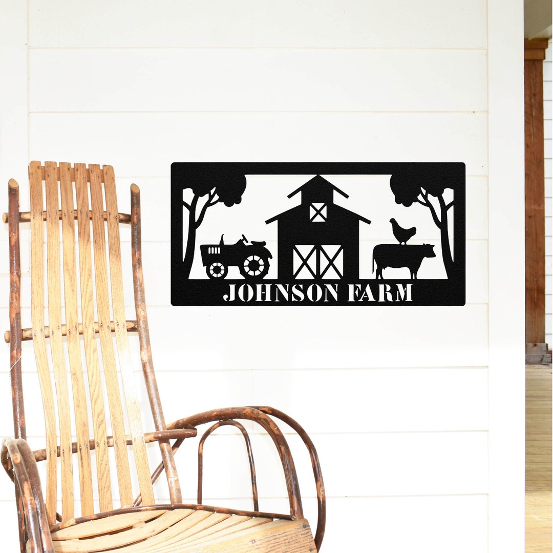 Farm Monogram Gate Sign ~ Metal Porch Sign | Metal Gate Sign | Farm ...