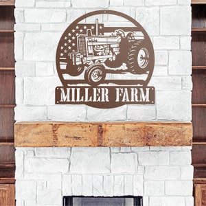 Tractor Family Name Sign ~ Metal Porch Sign | Metal Gate Sign | Farm ...