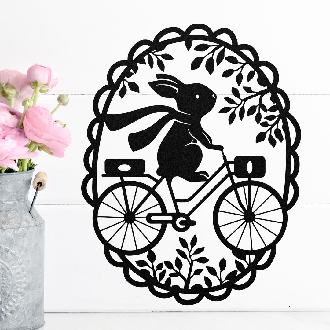 Metal Easter Bunny Sign ~ Metal Porch Sign | Front Door Sign ...