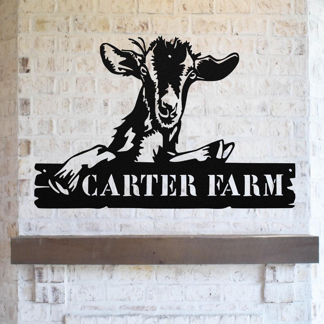 Custom Goat Farm Welcome Sign ~ Metal Porch Sign | Metal Gate Sign ...