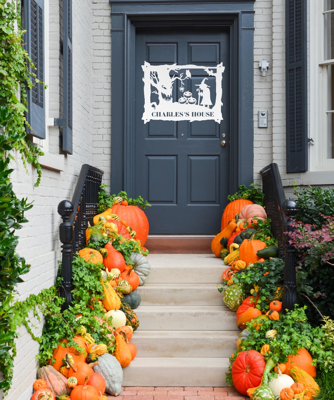 Spooky Witch Welcome Sign ~ Metal Porch Sign, Fall Door Hanger, Fall ...