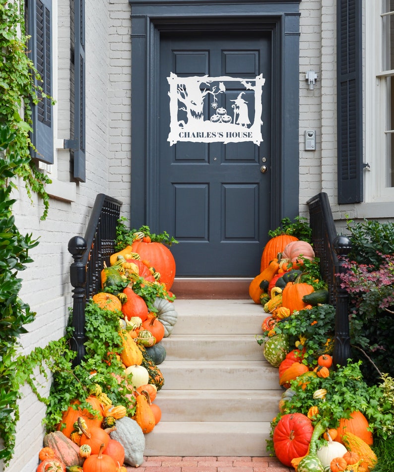 Spooky Witch Welcome Sign Metal Porch Sign Fall Door - Etsy