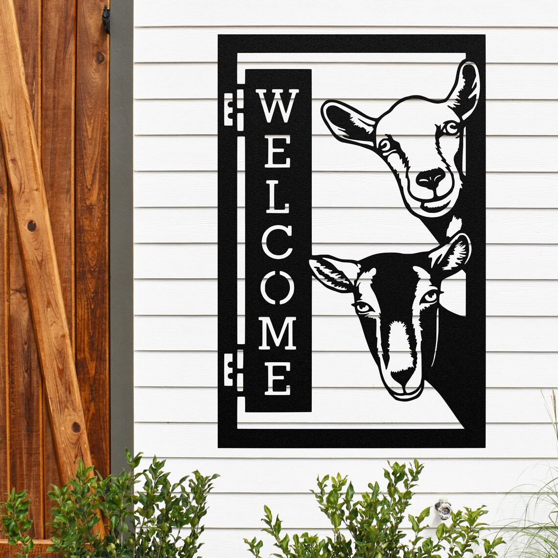 Goat Farm Welcome Sign Metal Porch Sign Metal Gate Sign | Etsy